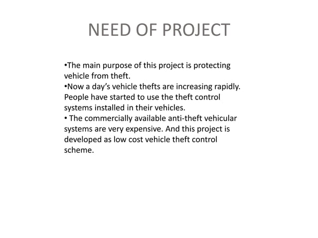 anti theft vehicular security system | PPTX