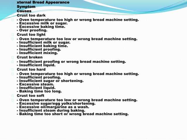 internal and external faults of bread | PPTX | Desserts and Baking ...