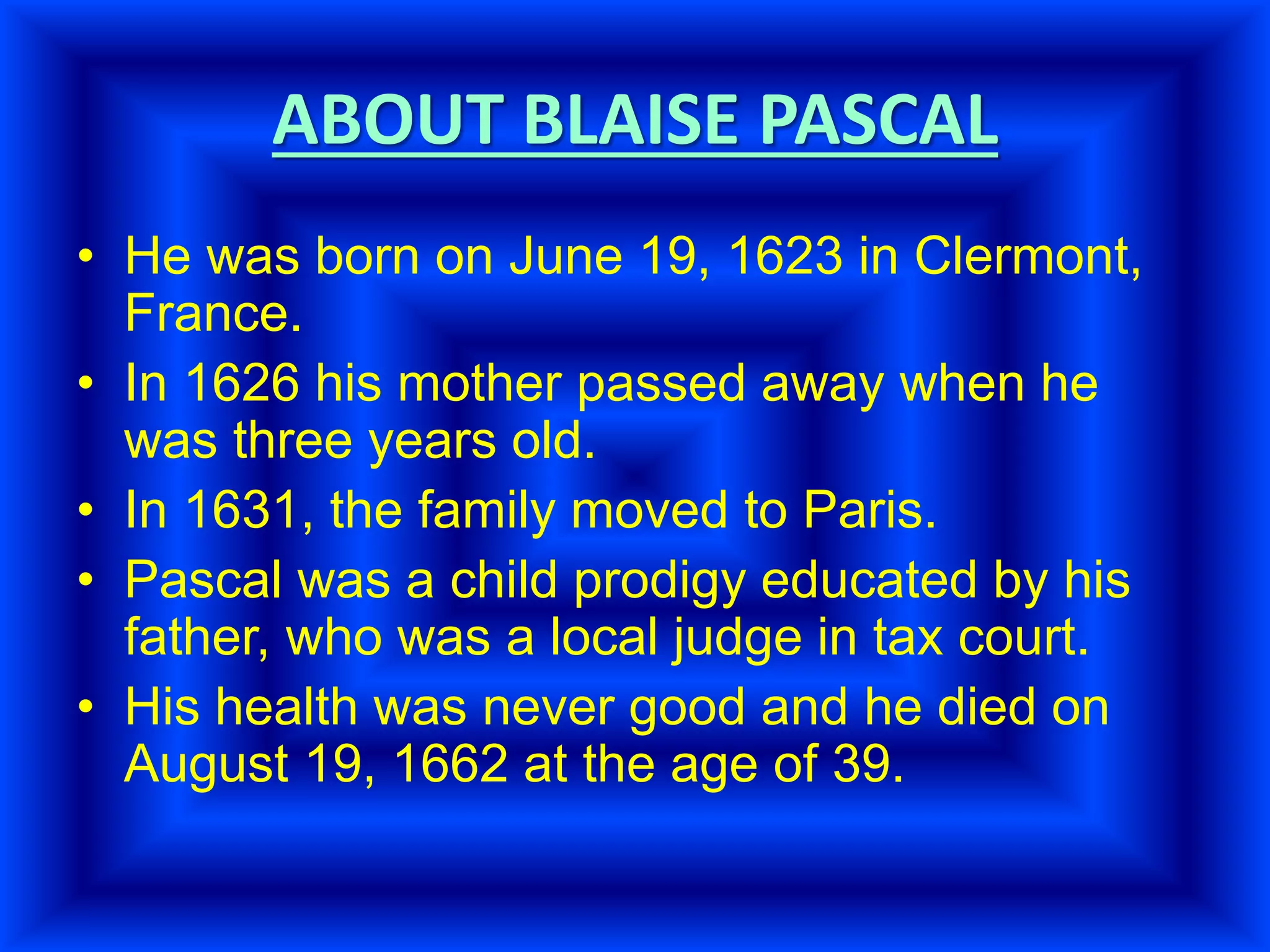 BLAISE PASCAL | PPTX
