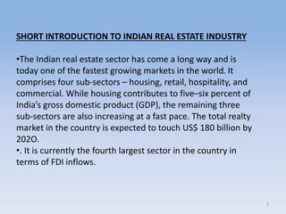 presentation on real estate industry in india | PPTX