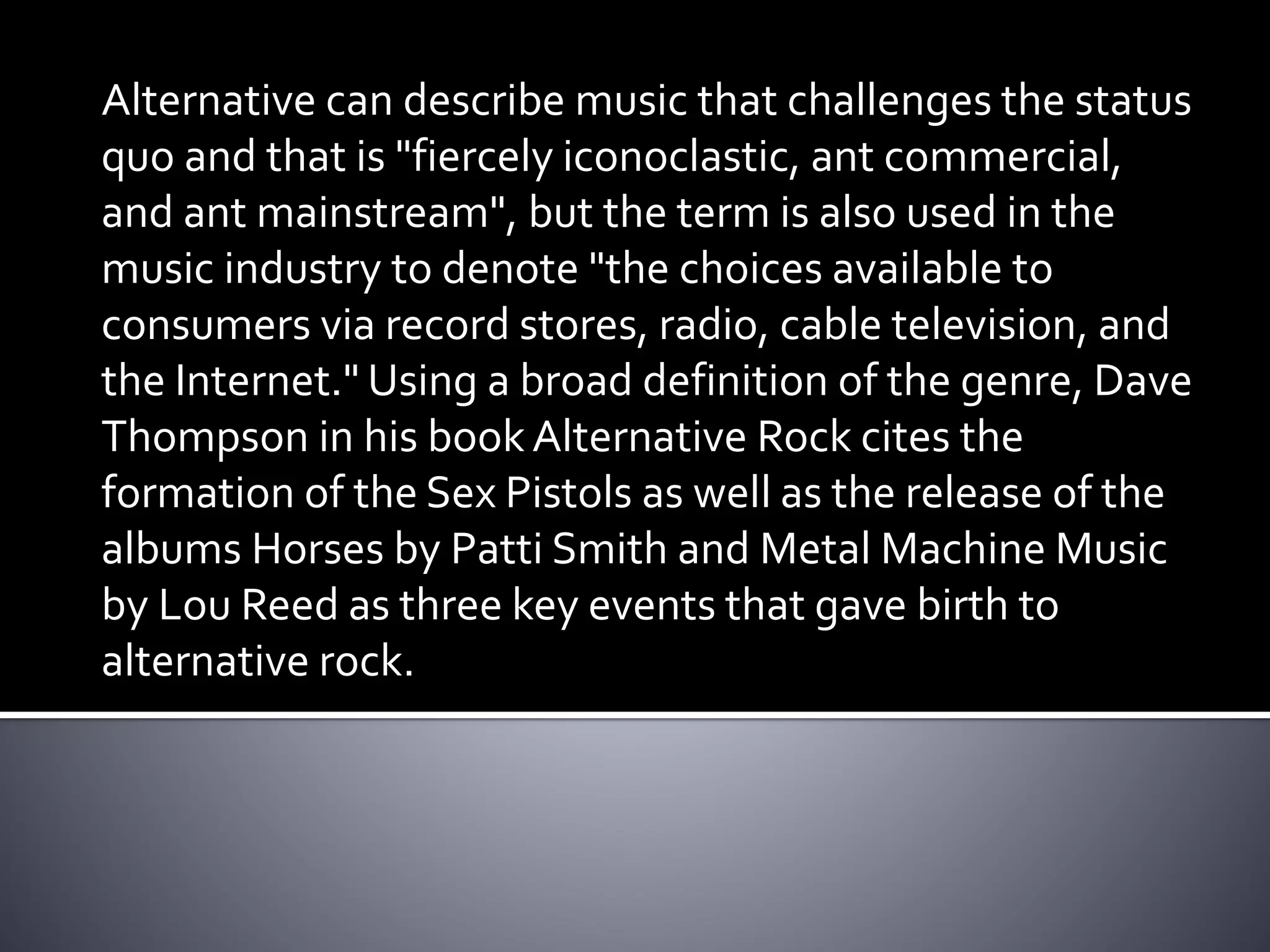 Alternative music | PPTX