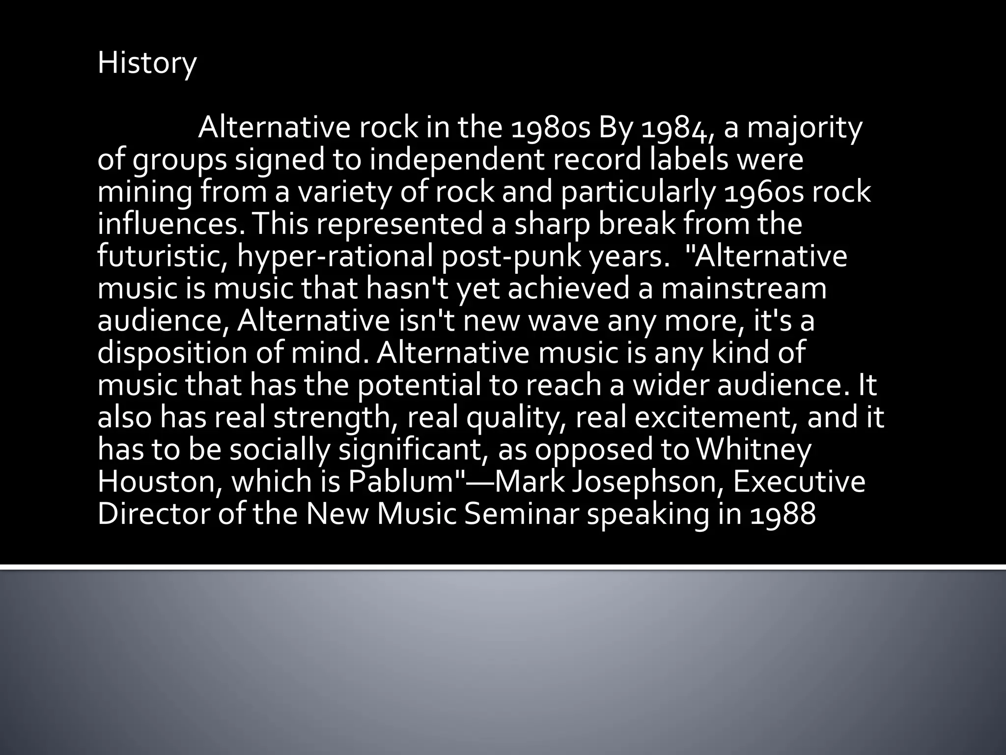 Alternative music | PPTX