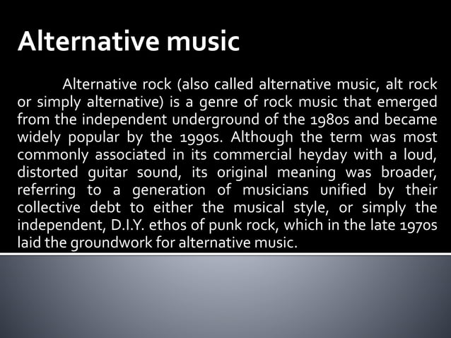 Alternative music | PPTX