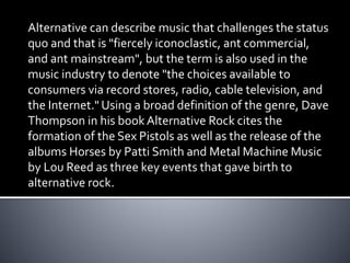 Alternative music | PPTX