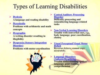 detailed presentation on learning disabilities | PPTX