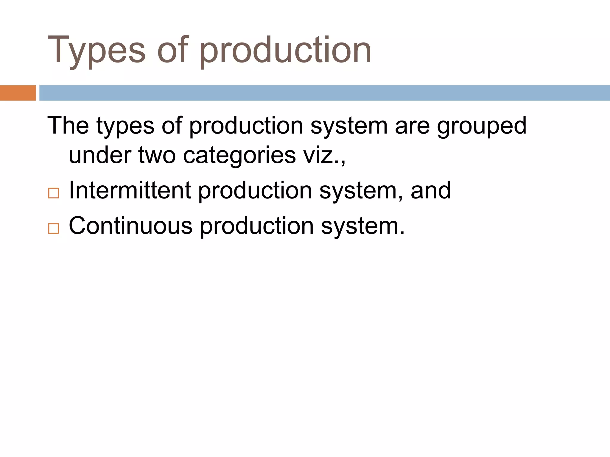 types of production system | PPTX