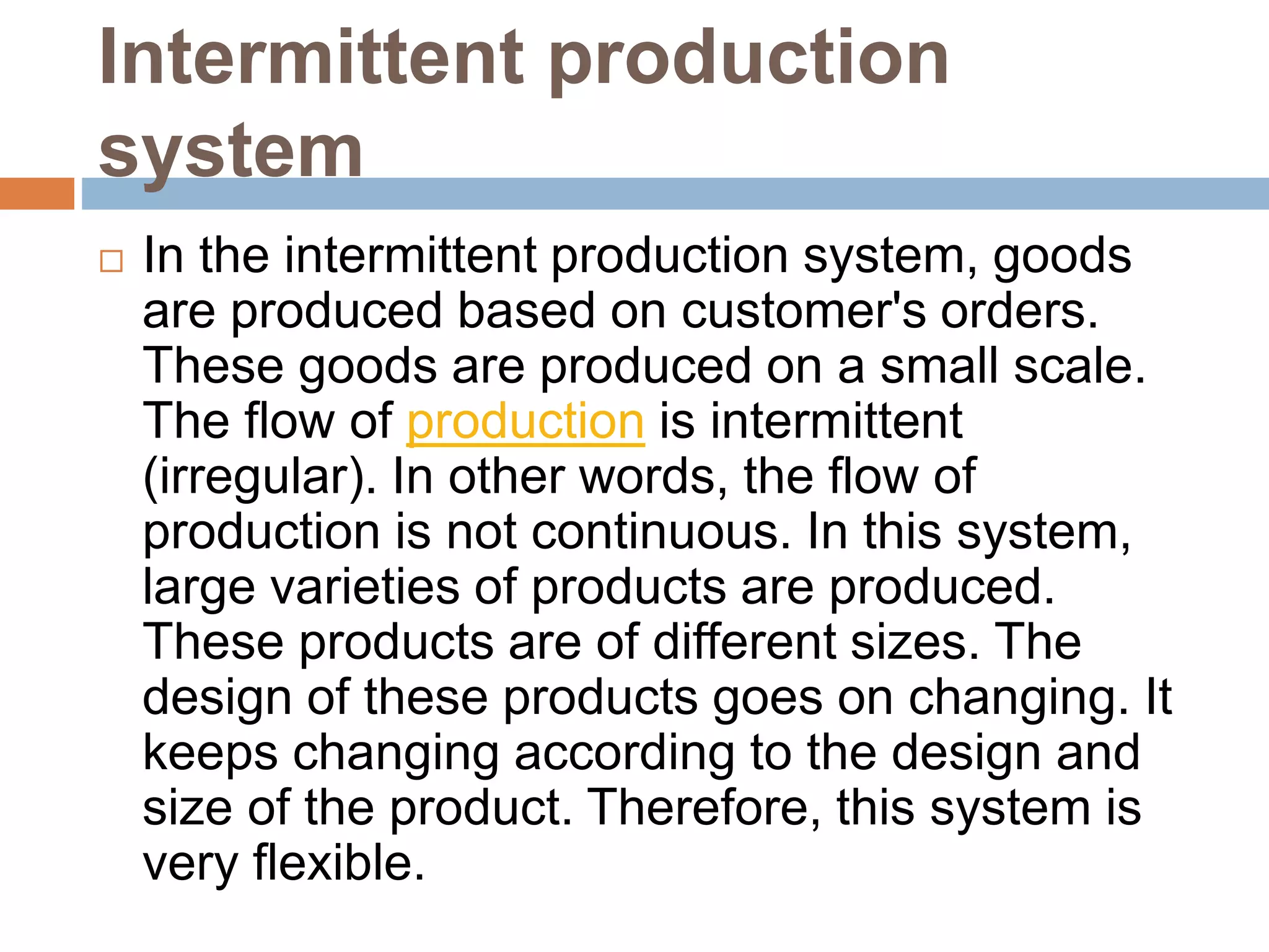 types of production system | PPTX