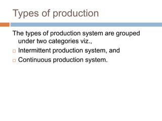 types of production system | PPTX
