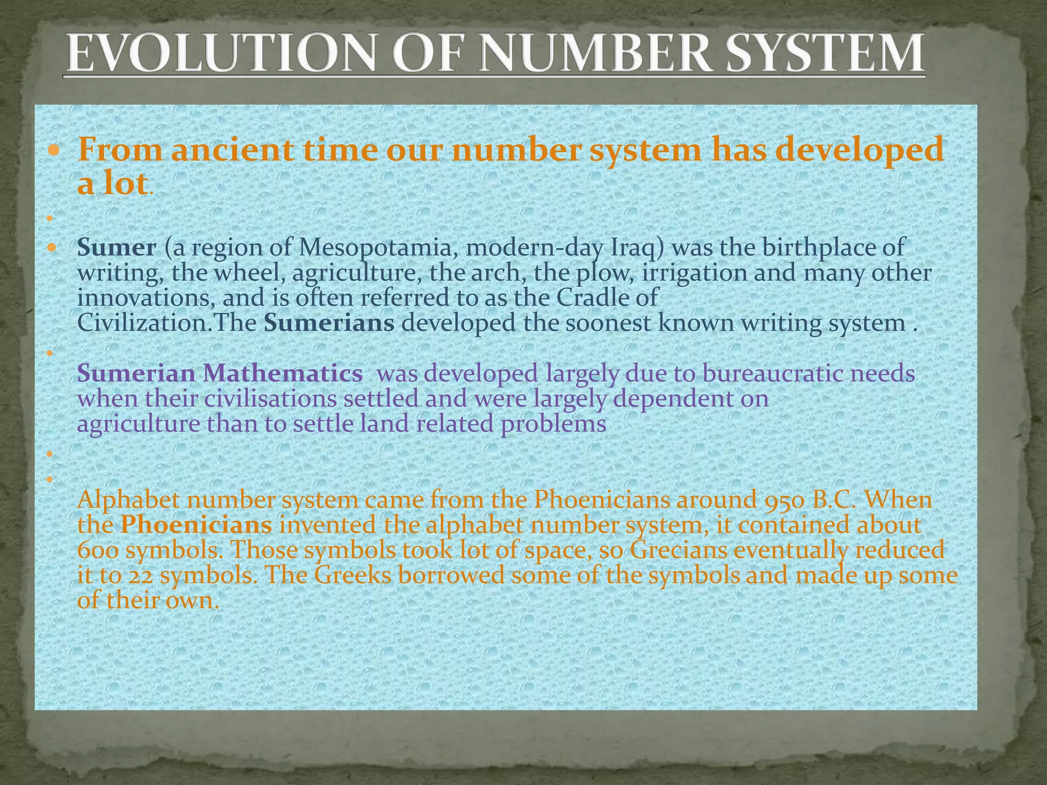 evolution of number system | PPTX