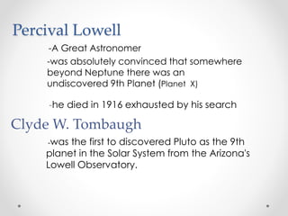 Pluto (5th Outer Planet) | PPT