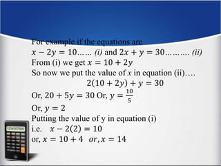 Linear equations in two variables- By- Pragyan | PPTX | Programming Languages | Computing