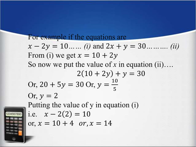 Linear equations in two variables- By- Pragyan | PPT