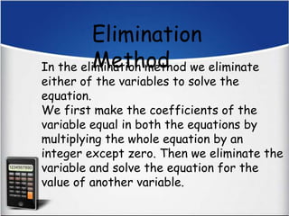 Linear equations in two variables- By- Pragyan | PPTX | Programming Languages | Computing