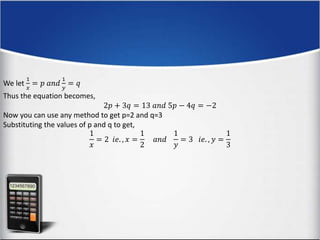 Linear equations in two variables- By- Pragyan | PPTX | Programming Languages | Computing