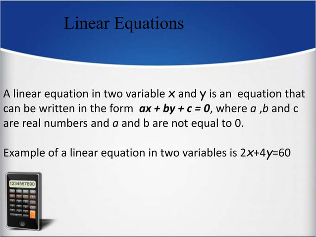 Linear equations in two variables- By- Pragyan | PPT