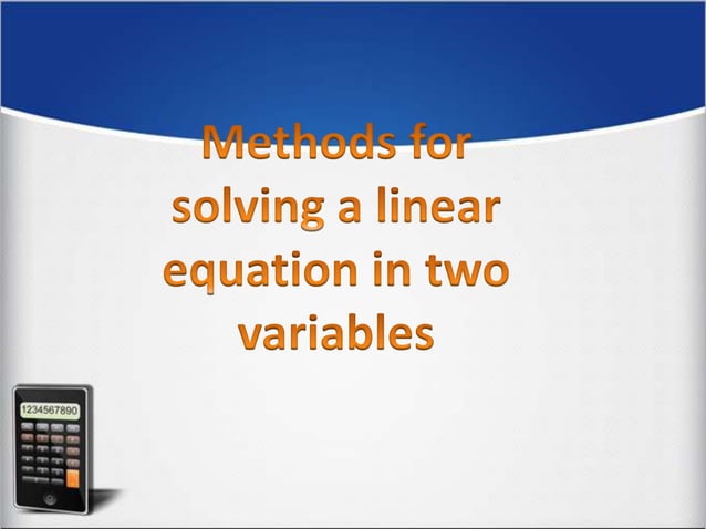 Linear equations in two variables- By- Pragyan | PPT