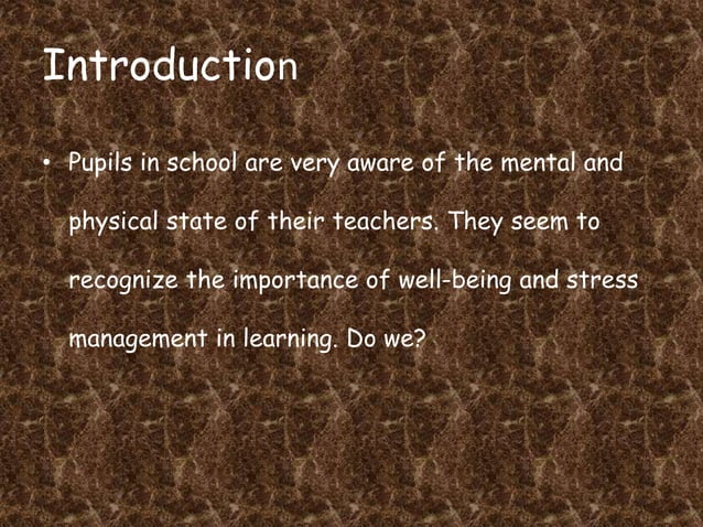 stress management for teachers | PPTX