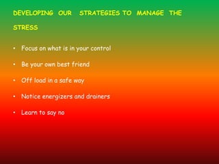 stress management for teachers | PPTX