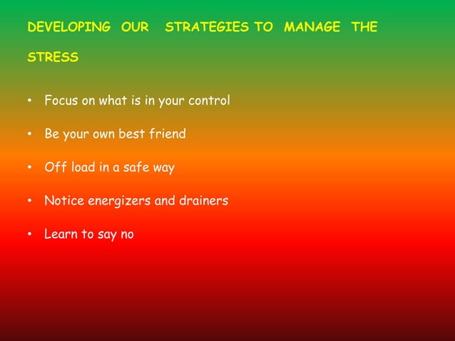 stress management for teachers | PPTX