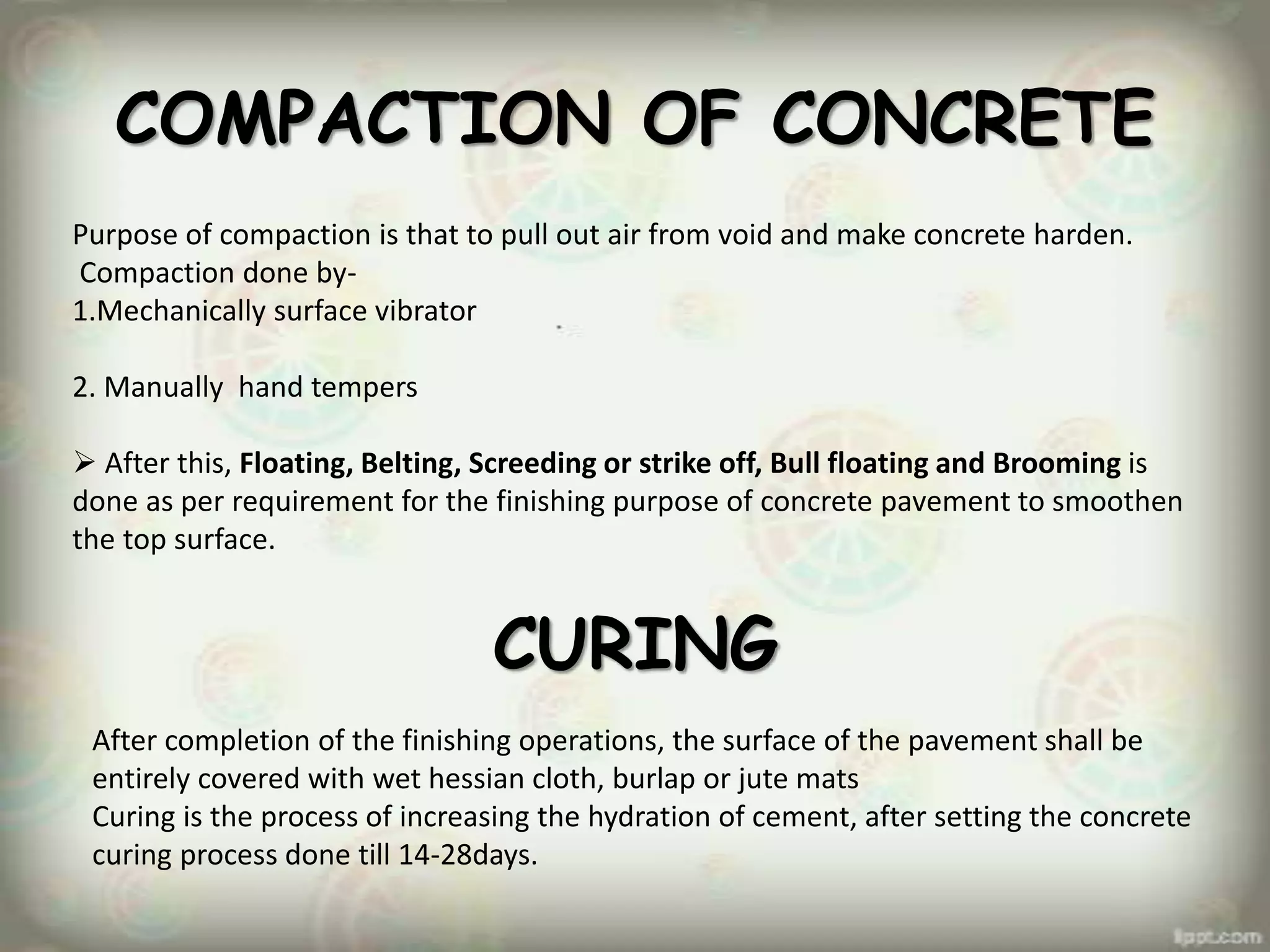 CONSTRUCTION OF CEMENT CONCRETE ROAD | PPTX