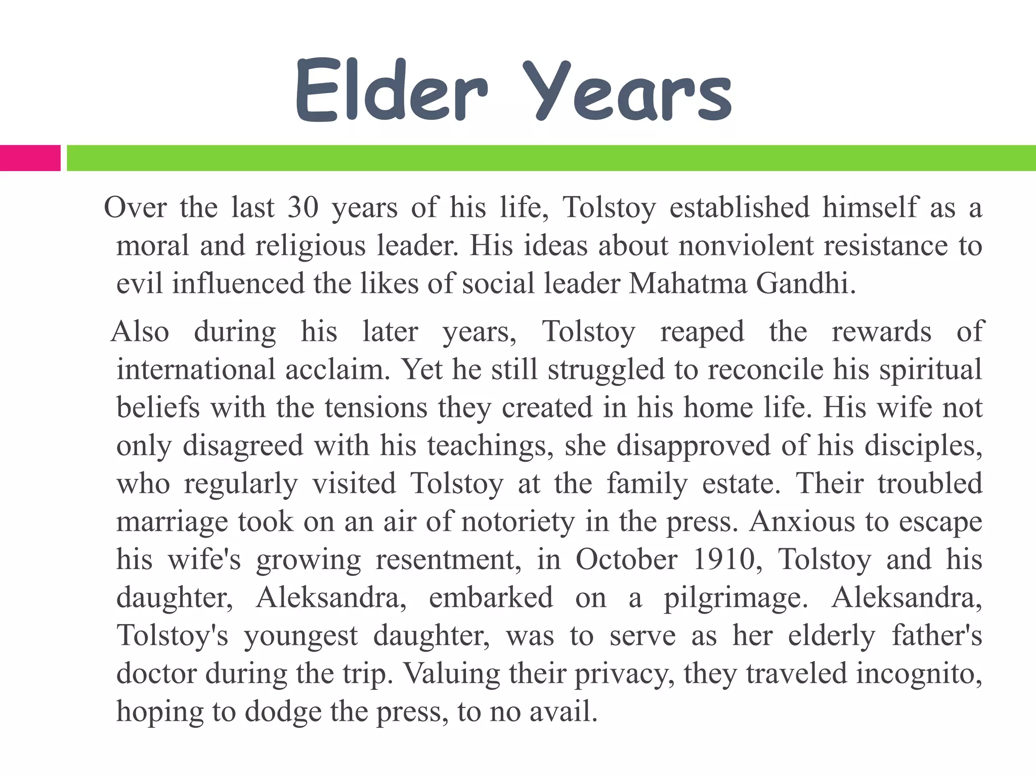 Leo Tolstoy's Biography | PPTX