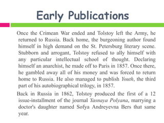 Leo Tolstoy's Biography | PPTX