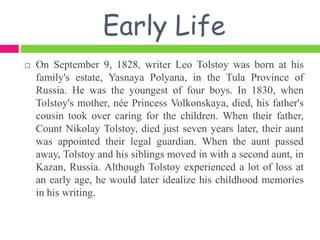 Leo Tolstoy's Biography | PPTX