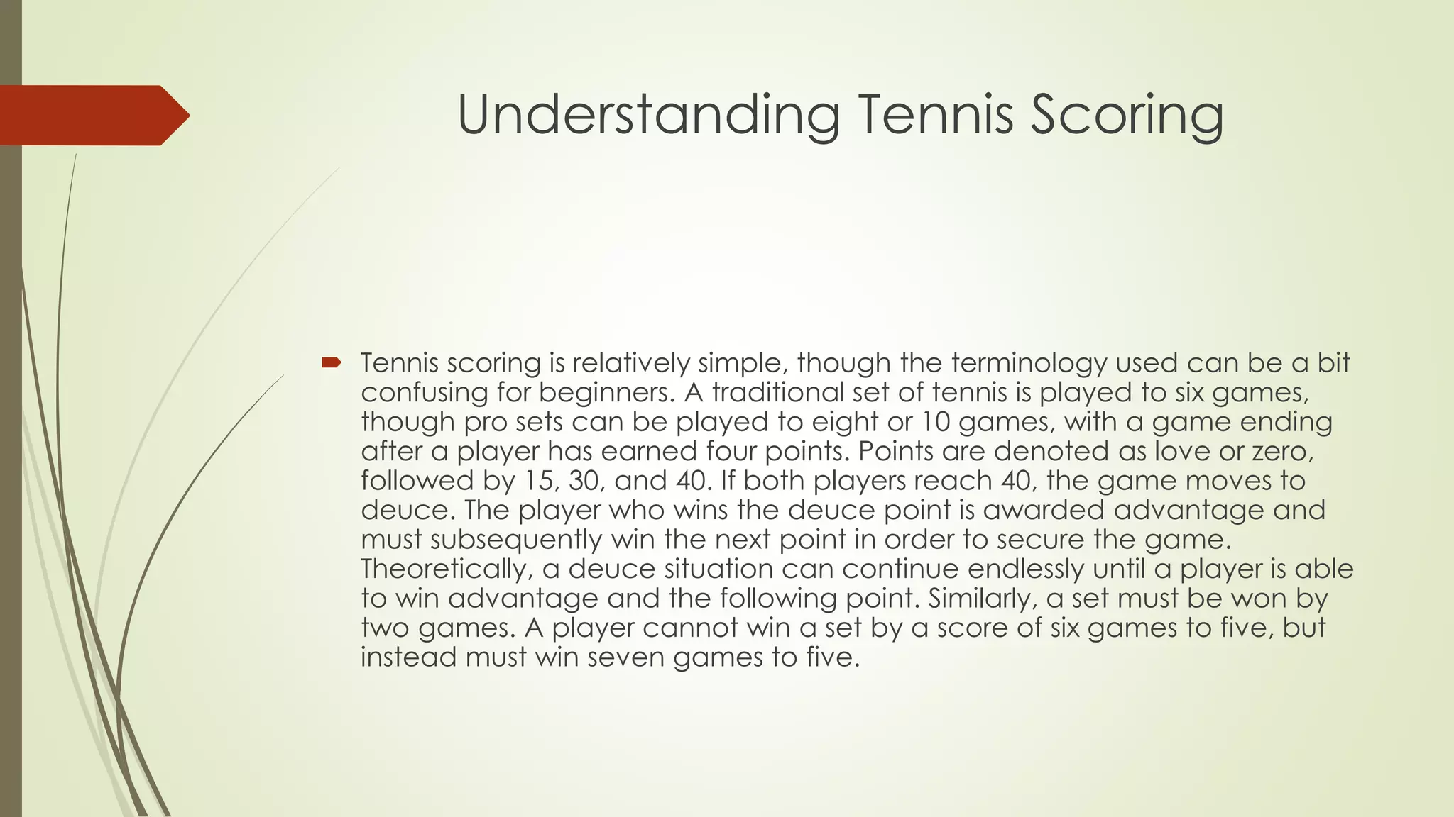 Understanding Tennis Scoring | PPTX