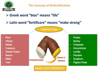 BIOFORTIFICATION OF STAPLE CROPS: PROVITAMIN A CASSAVA AS A CASE STUDY ...