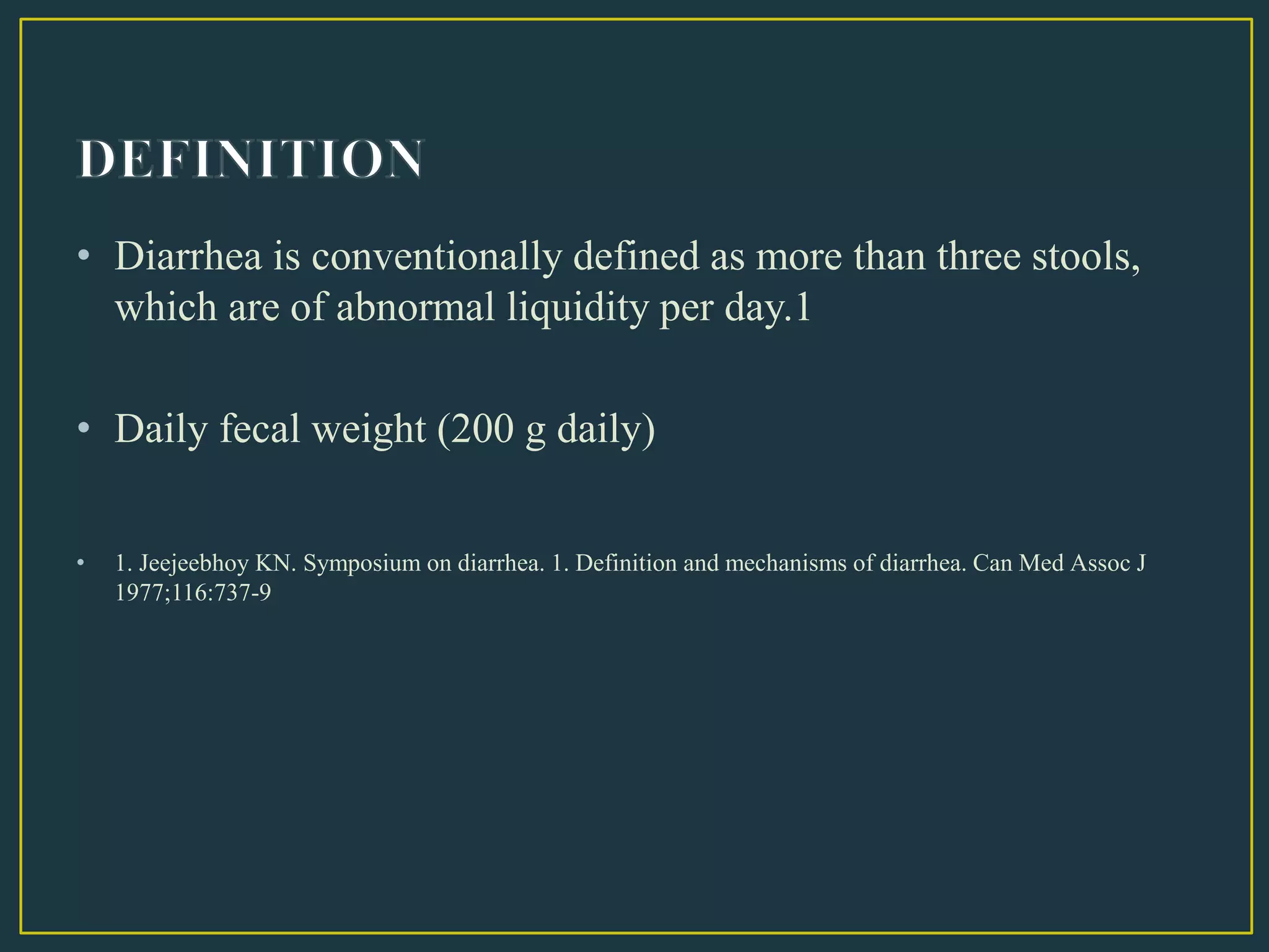 chronic diarrhea | PPTX