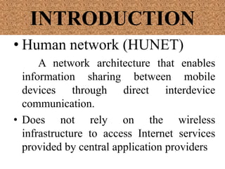 Design of an information system for HUNETs | PPT