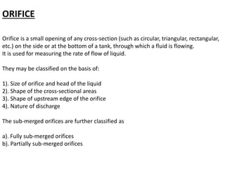 ORIFICES AND MOUTHPIECES | PPT