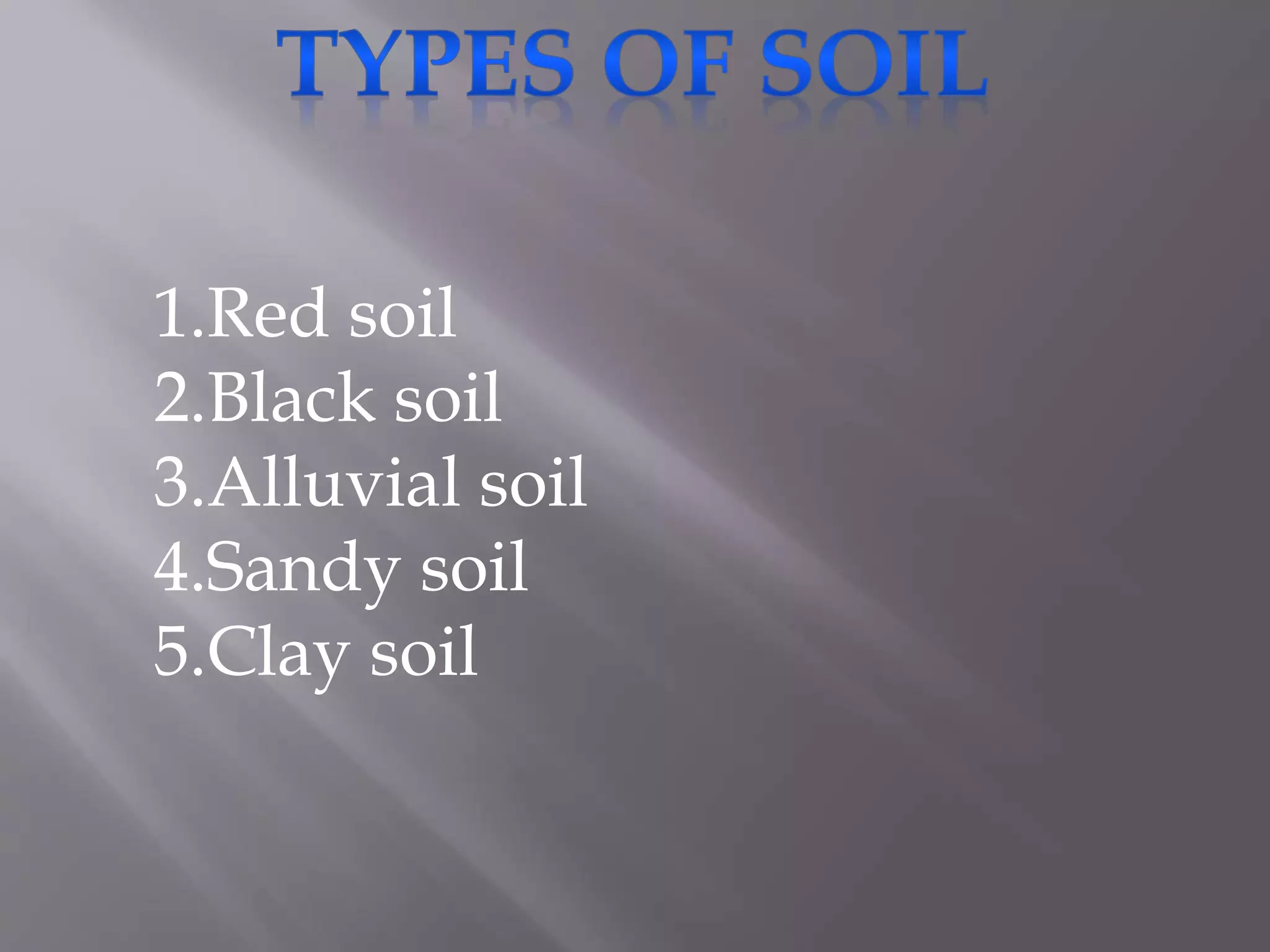 types of soil and water absorption | PPTX