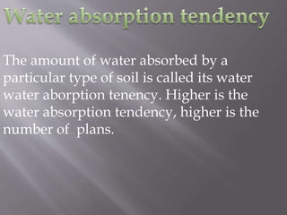 types of soil and water absorption | PPT