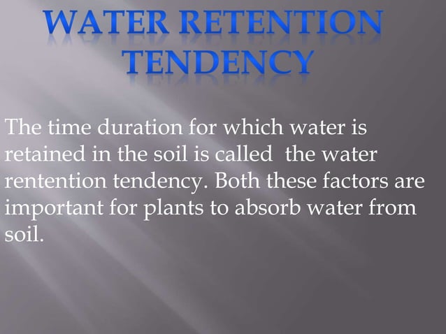 types of soil and water absorption | PPT