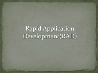 Iterative and Incremental Development (RAD) | PPT