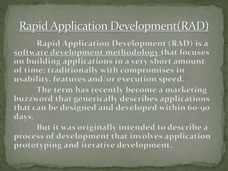 Iterative and Incremental Development (RAD) | PPT