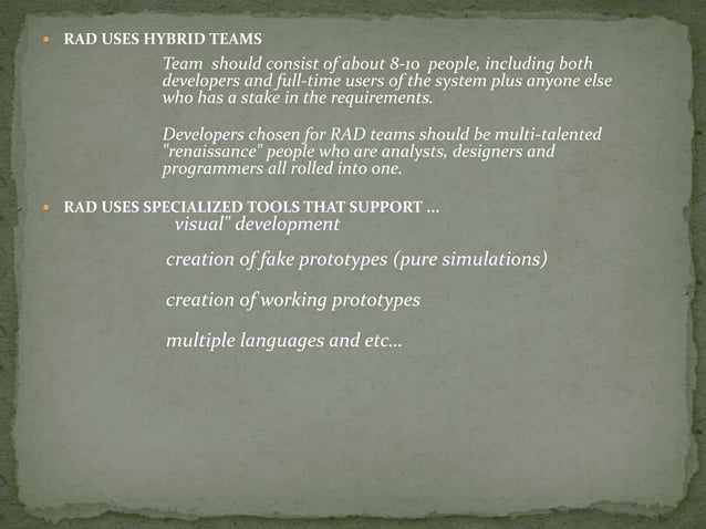 Iterative and Incremental Development (RAD) | PPT