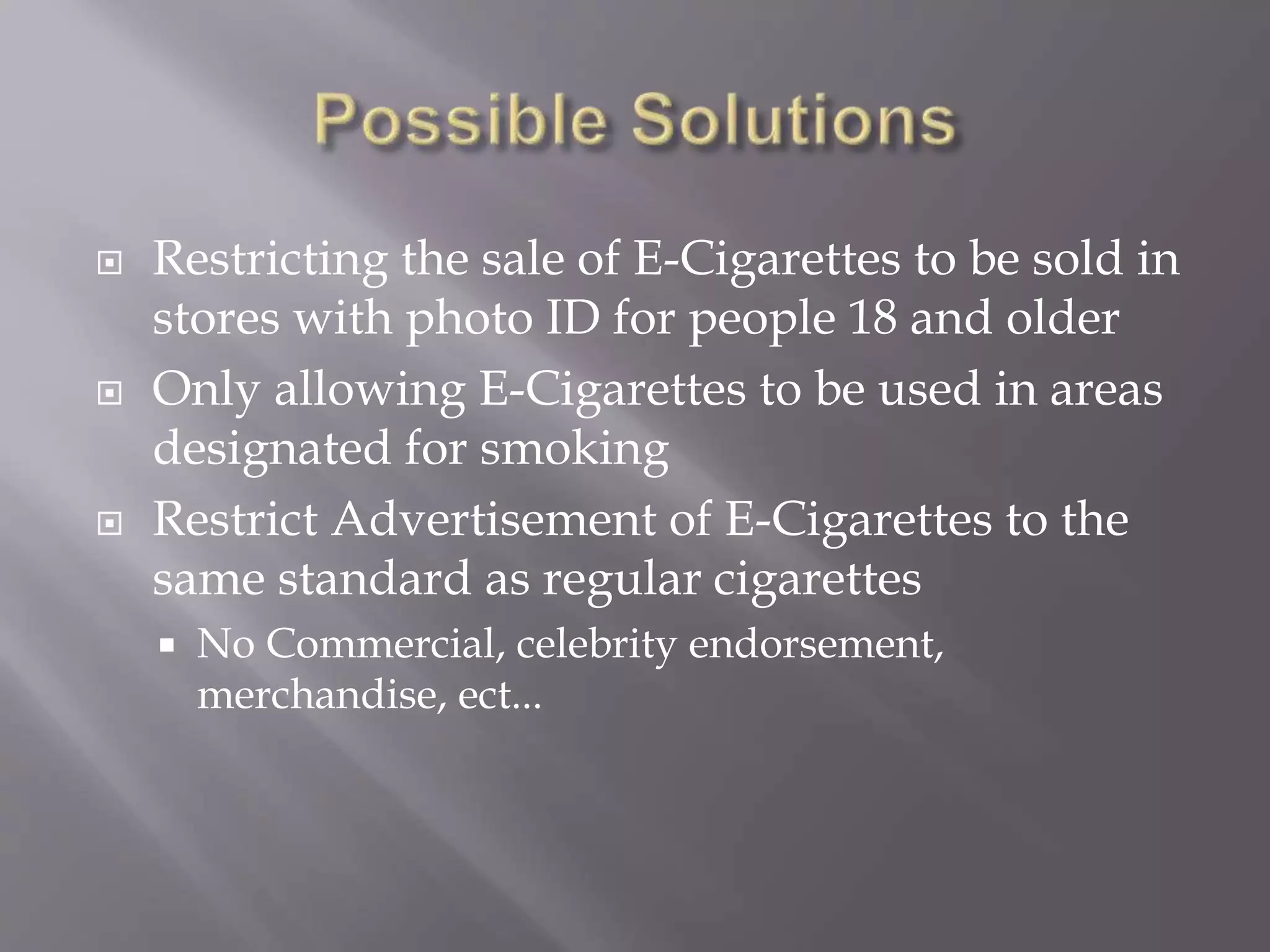 E-Cigarette Presentation | PPTX