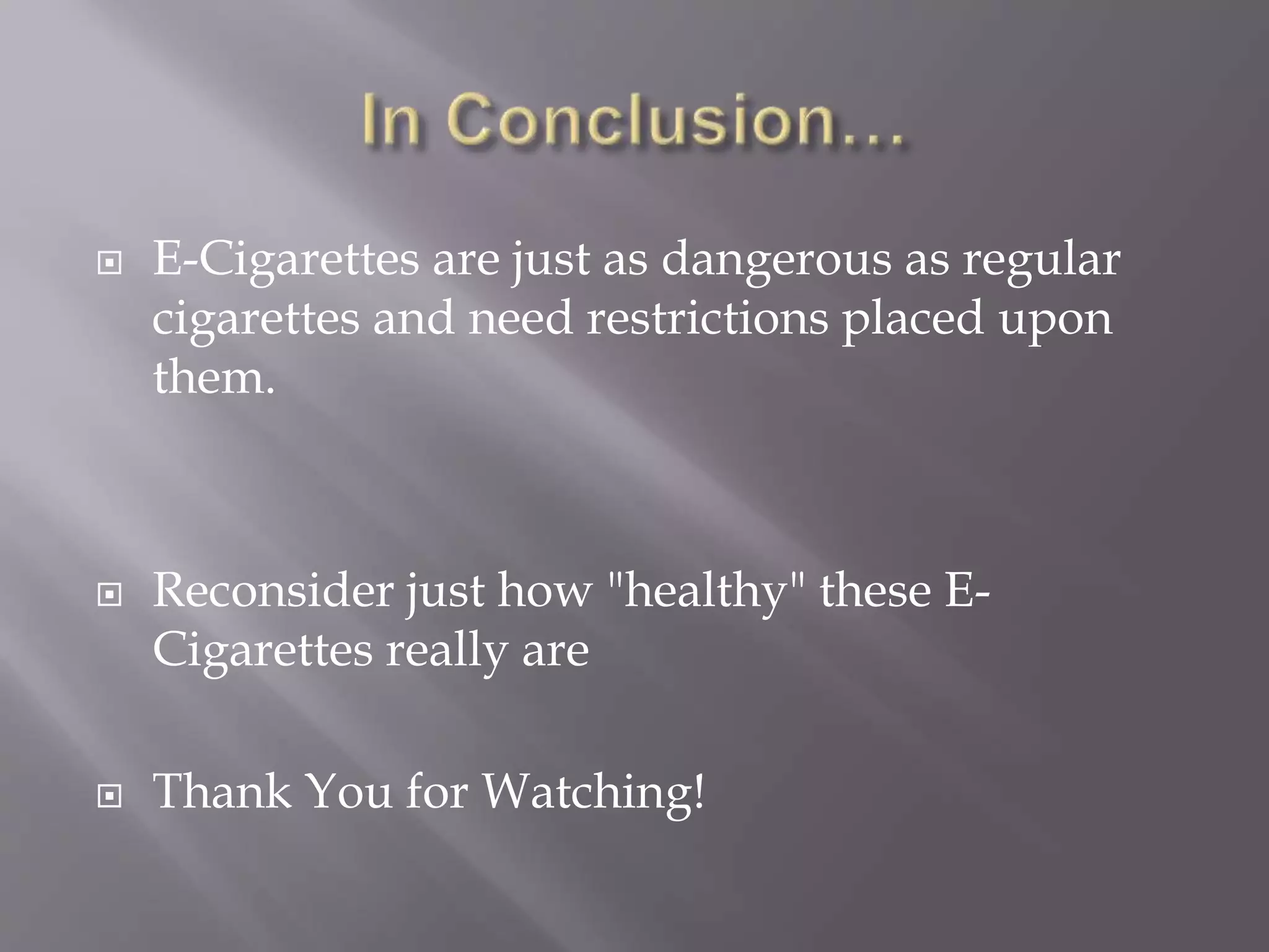 E-Cigarette Presentation | PPTX