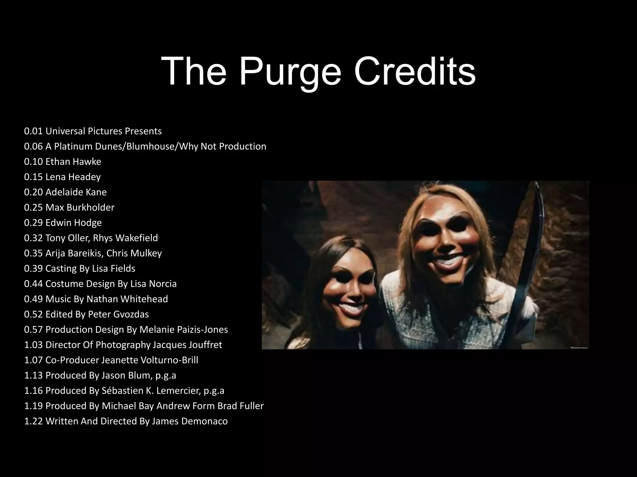 The Purge Credits Titles | PPT