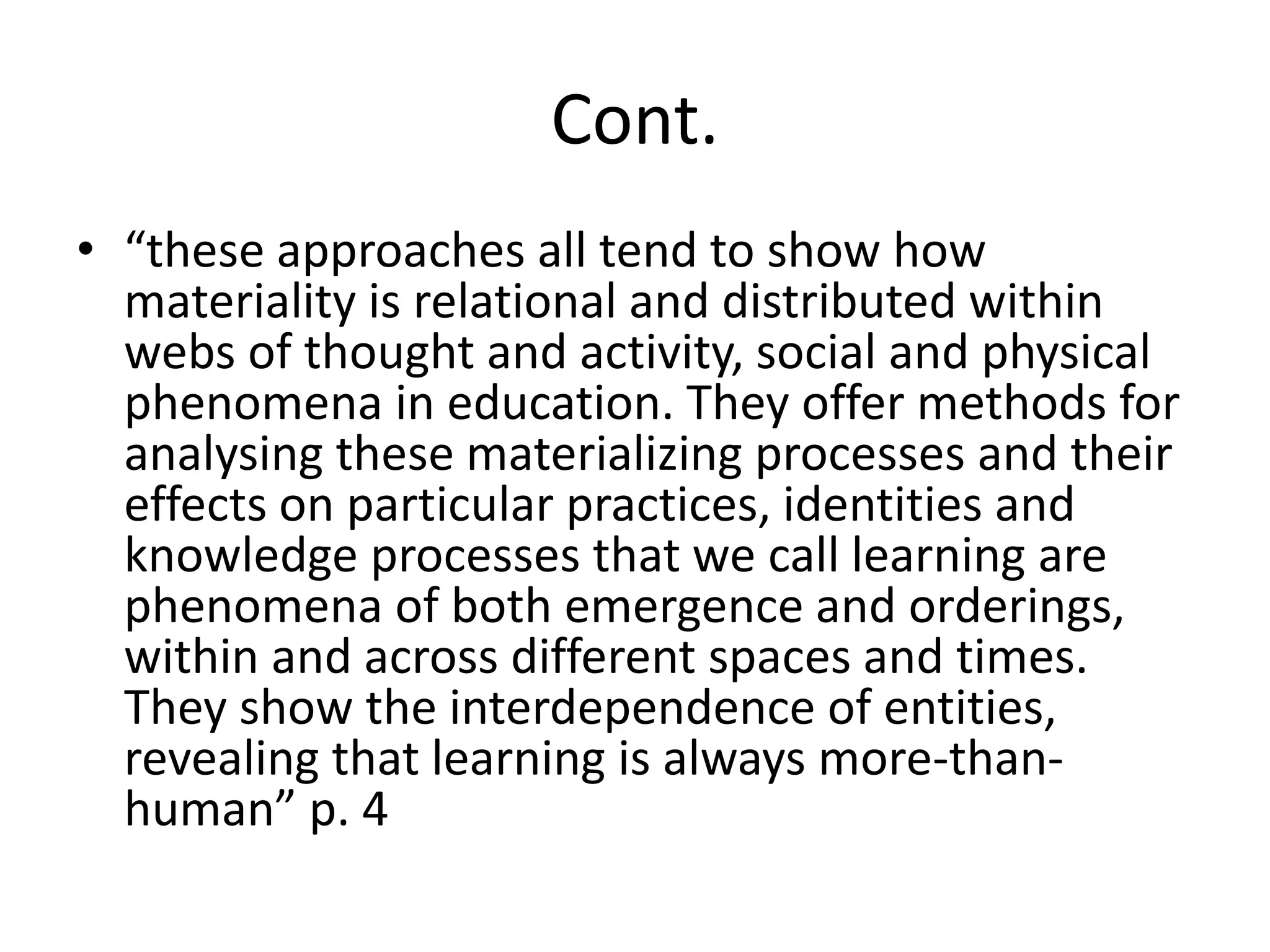 Socio-materialism and the Community, Self and Identity Project | PPTX