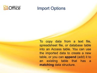 IMPORT AND EXPORT UTILITIES IN MS-ACCESS | PPTX