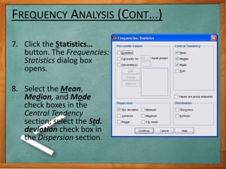 Uses of SPSS and Excel to analyze data | PPTX