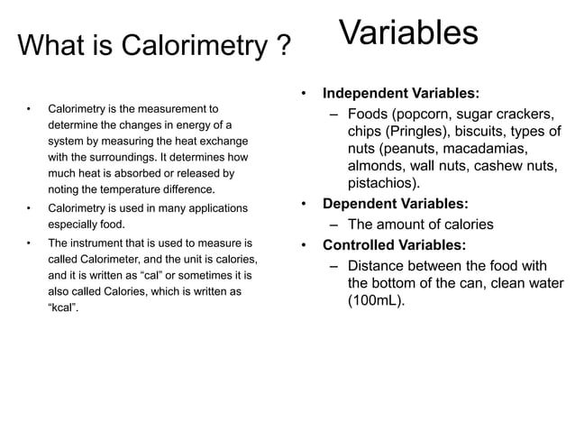 Calorimetry | PPTX | Chemistry | Science