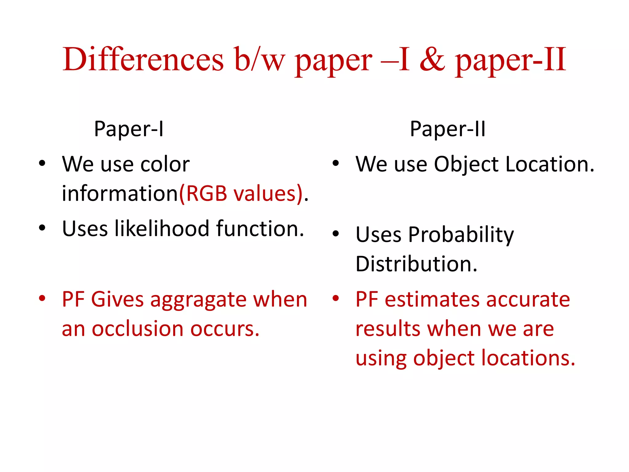 multiple object tracking using particle filter | PPTX | Physics | Science
