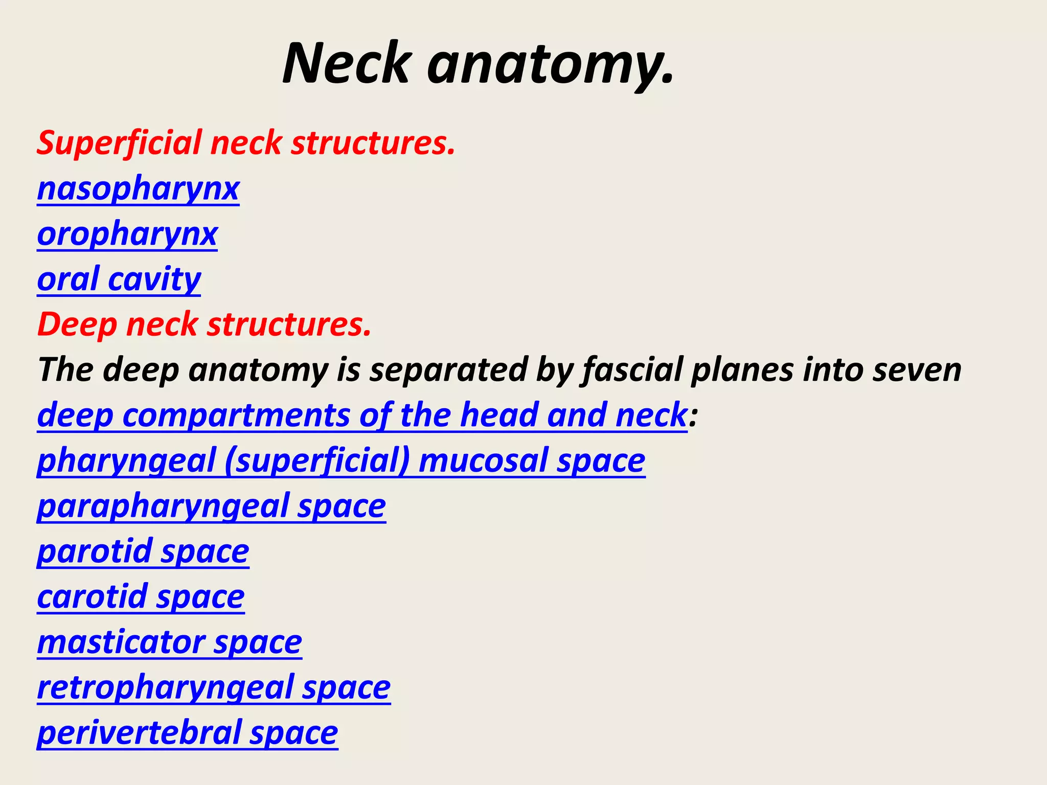 Presentation1.pptx, radiological anatomy of the neck. | PPTX