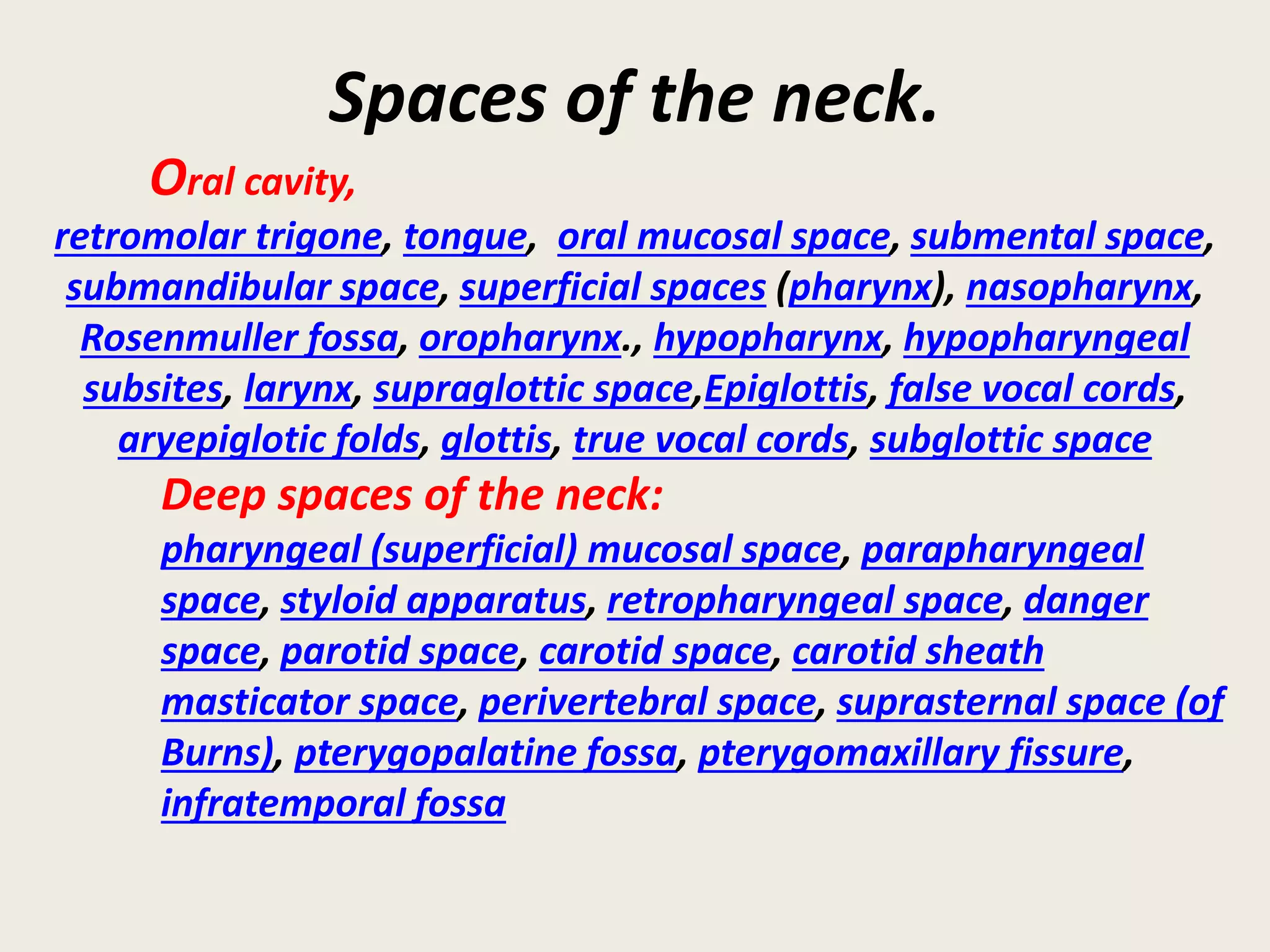 Presentation1.pptx, radiological anatomy of the neck. | PPTX