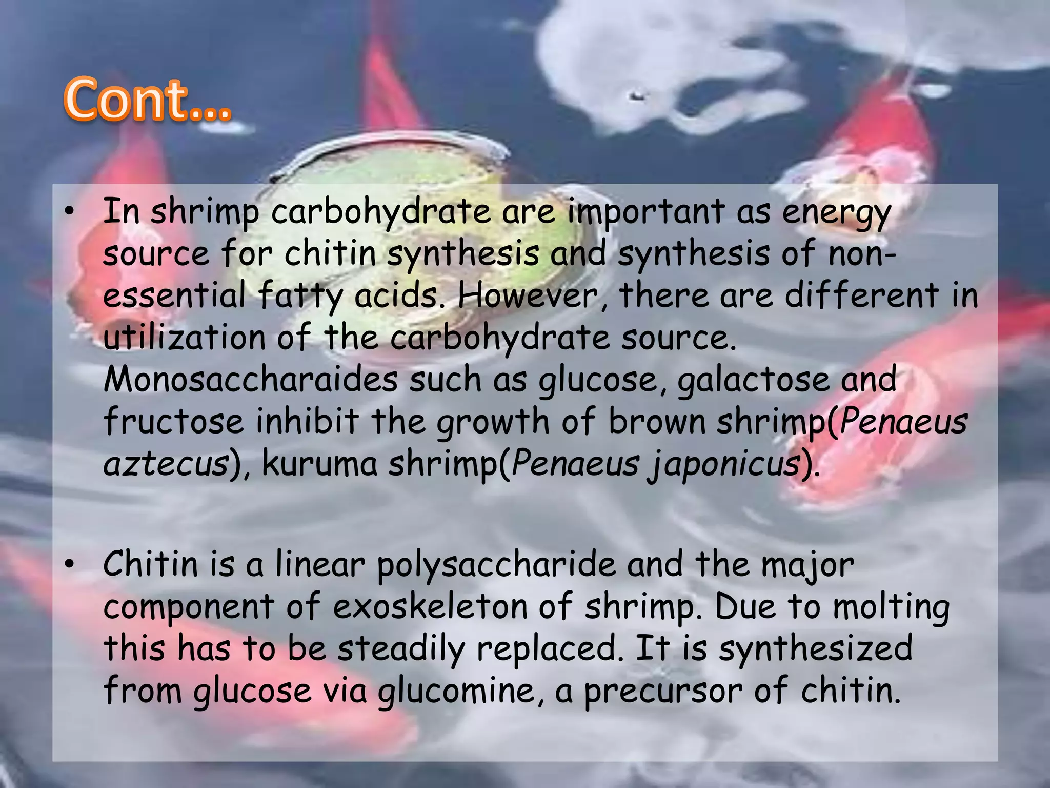 Role of carbohydrate in fish feed | PPTX