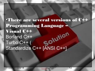 C/C++ History in few slides | PPT